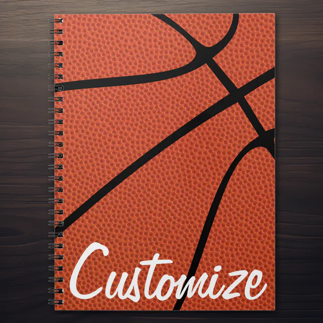 Basketball Custom Team or Player Name / Text Notebook | Zazzle