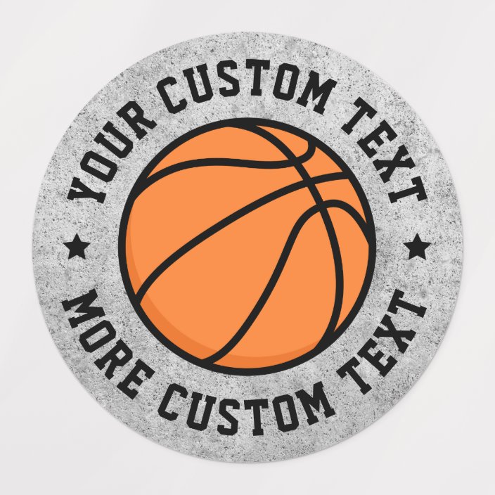 Basketball custom text labels | Zazzle.com