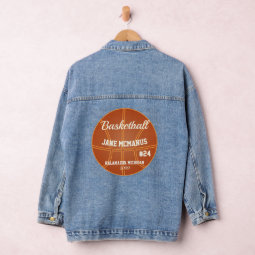 Basketball Denim Jacket | Zazzle