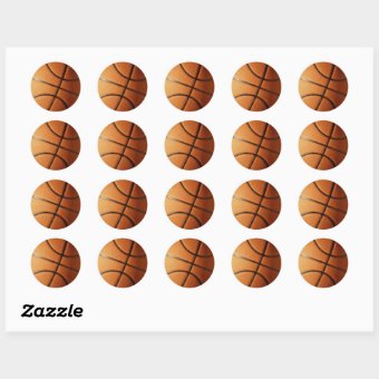 Basketball Design Classic Round Sticker | Zazzle