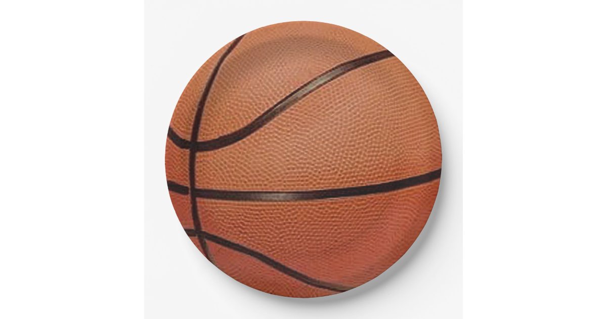 Basketball Design Paper Party Plate | Zazzle