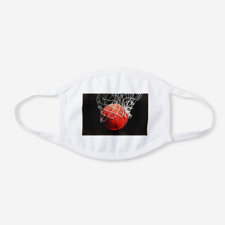 Basketball Digital Painting Sports Art White Cotton Face Mask | Zazzle