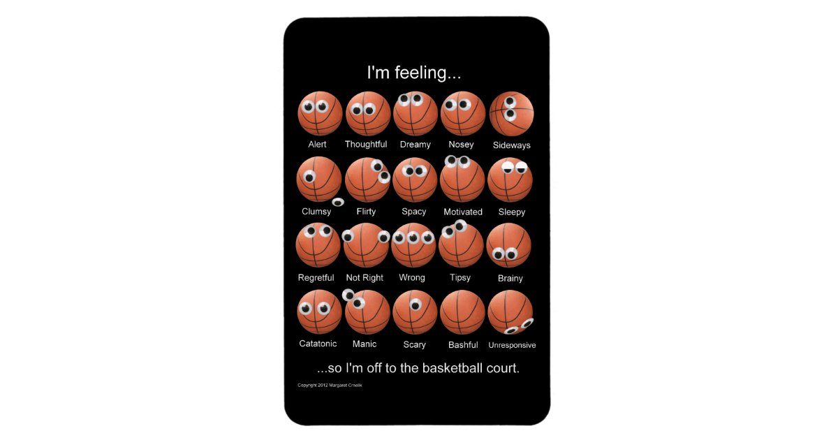 Basketball Emotions Magnet | Zazzle