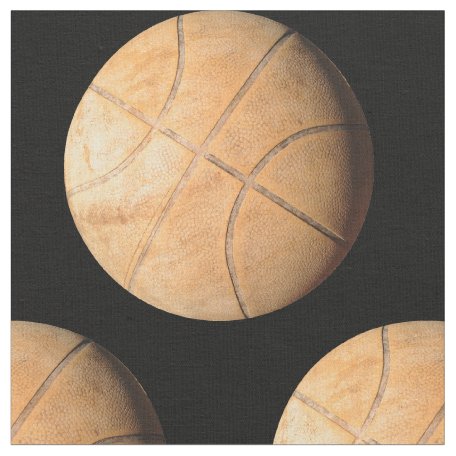 Basketball Pattern Navy Blue Background Fabric | Zazzle