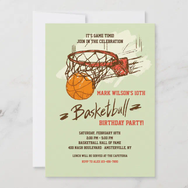 Basketball Fan Invitation | Zazzle
