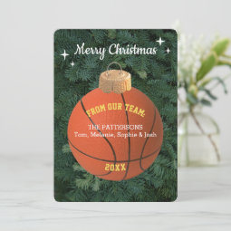 Basketball Fan Ornament Christmas Card | Zazzle