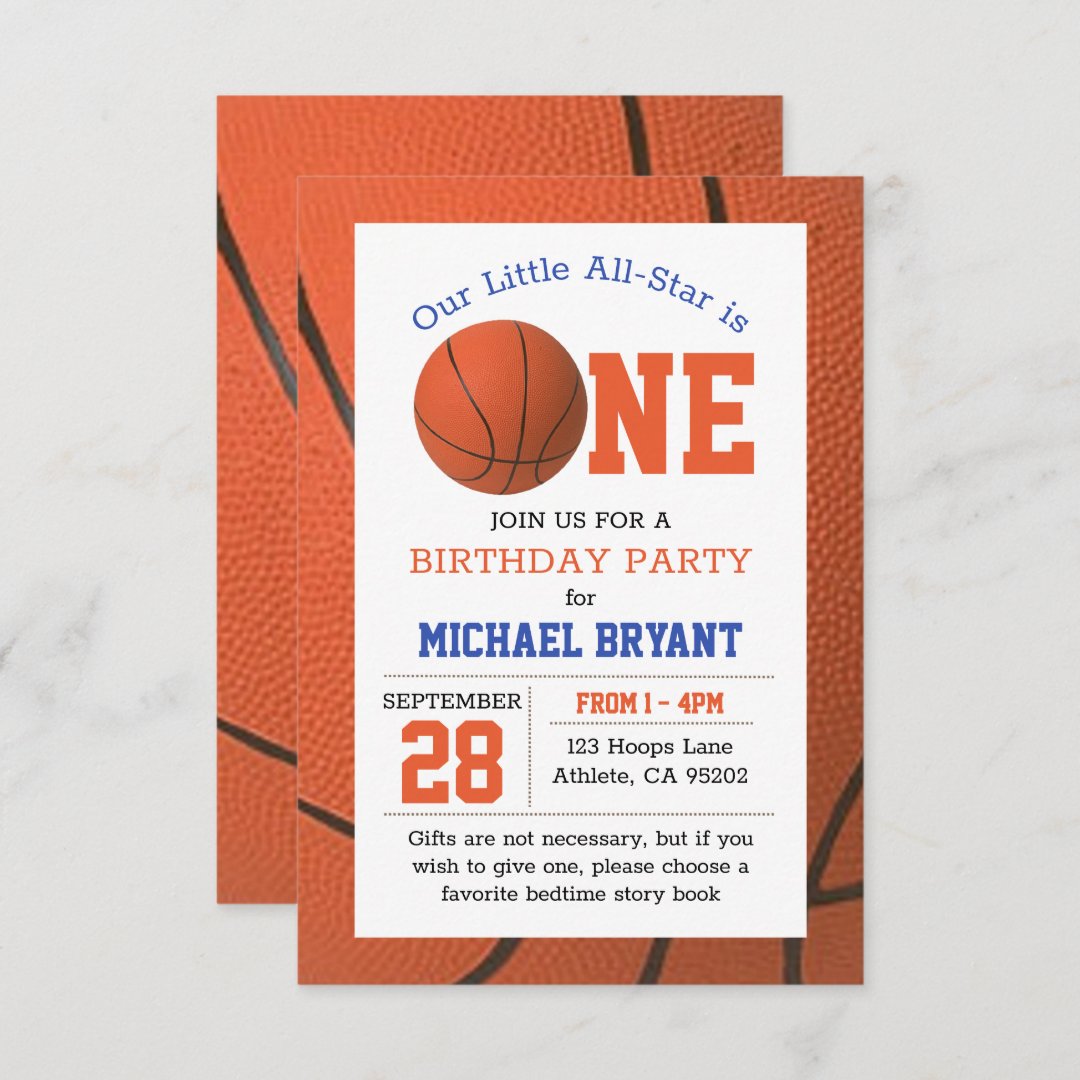 Basketball First Birthday Invitation | Zazzle