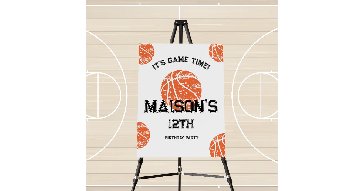 Basketball Game Birthday Party Welcome Sign | Zazzle