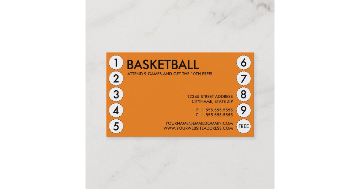 basketball games punch card | Zazzle