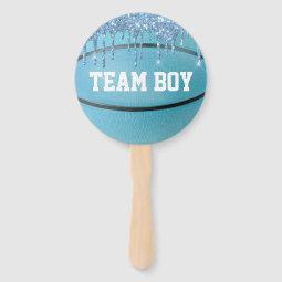 Basketball Gender Reveal Voting Hand Fan | Zazzle