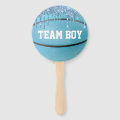 Basketball Gender Reveal Voting Hand Fan | Zazzle