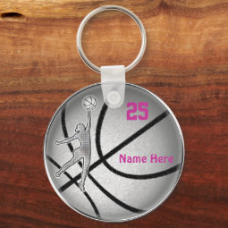 Basketball Gifts for Girls Team PERSONALIZED Keychain | Zazzle