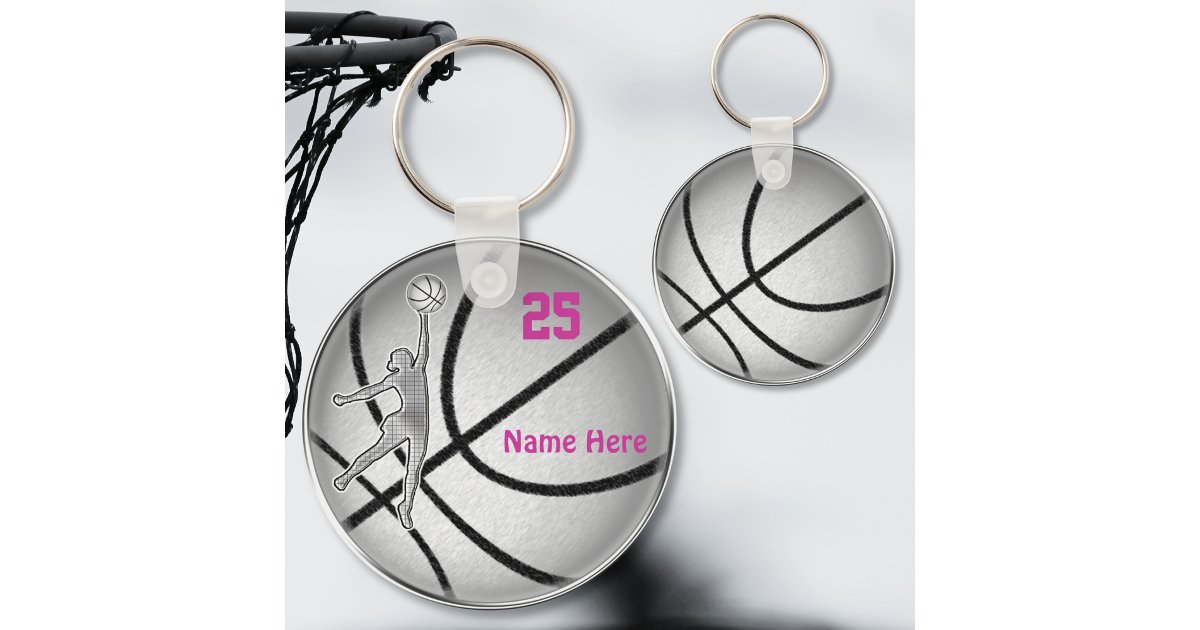 Basketball Gifts for Girls Team PERSONALIZED Keychain | Zazzle