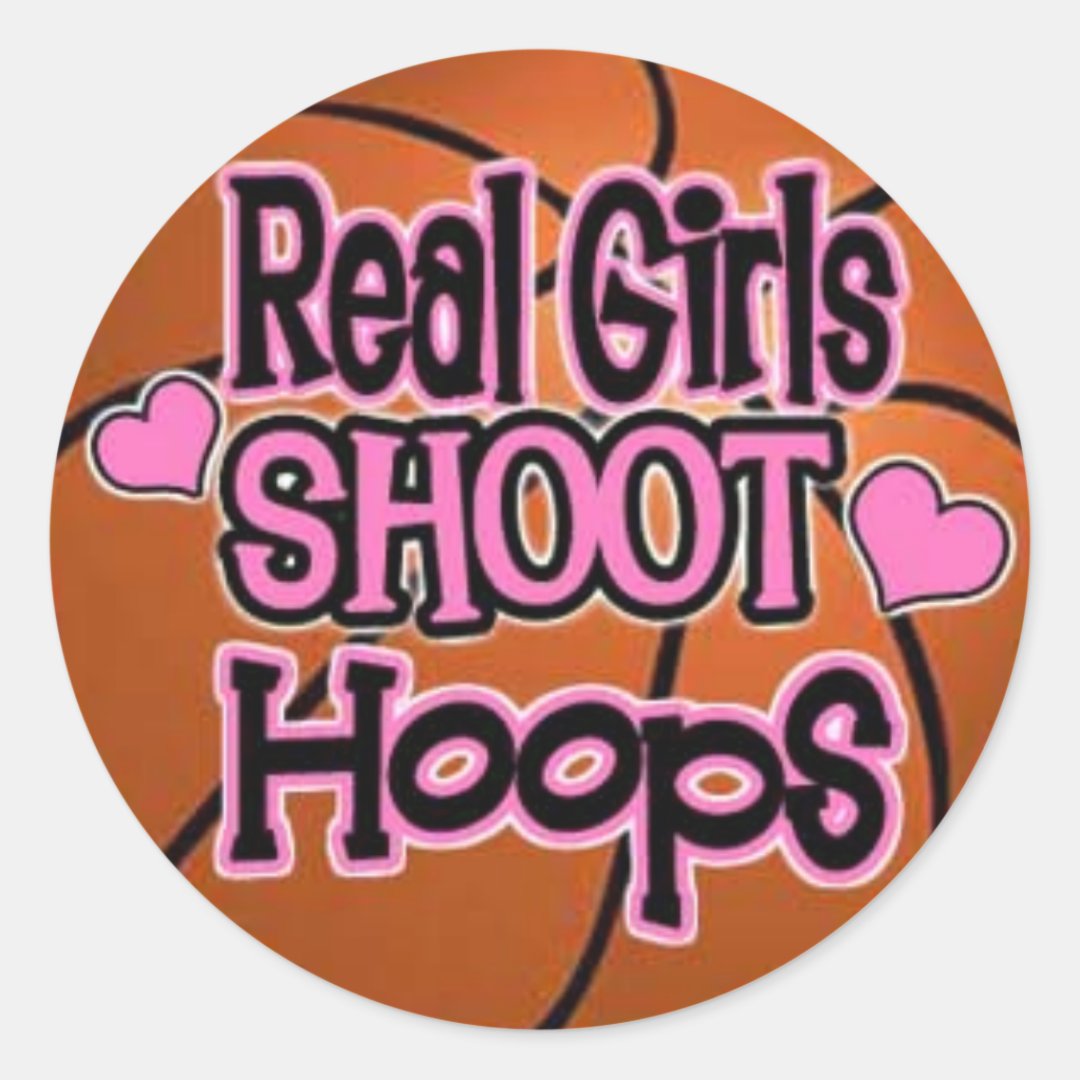 basketball girl classic round sticker | Zazzle