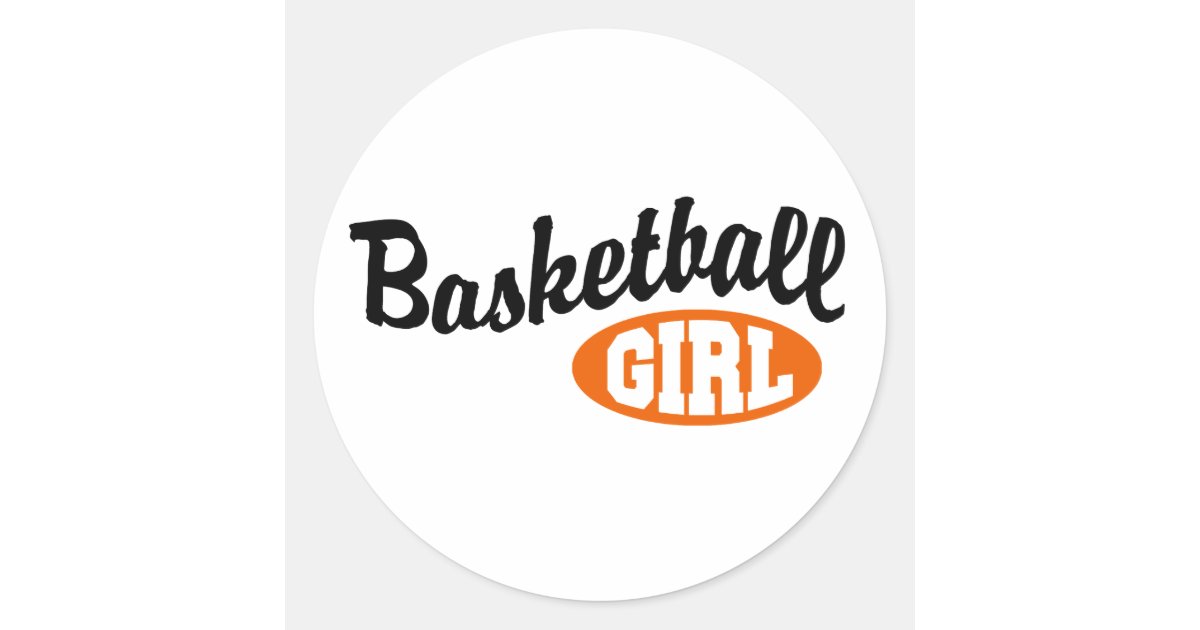 Basketball Girl Classic Round Sticker | Zazzle
