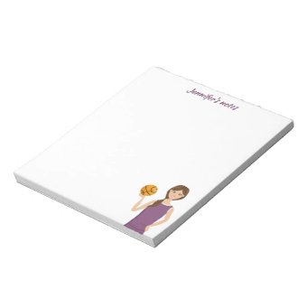 Basketball Girl Illustration & Custom Title Notepad | Zazzle
