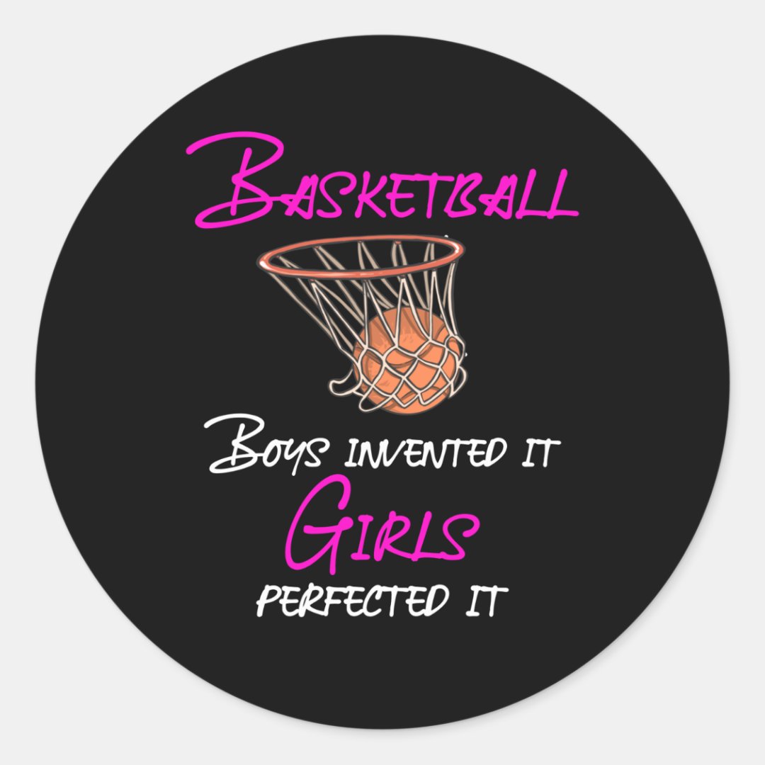Basketball Girls Classic Round Sticker | Zazzle