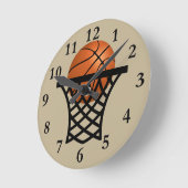 basketball going into hoop clock | Zazzle