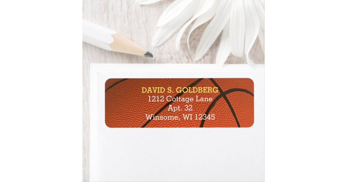 Basketball Golden Personalized Label | Zazzle