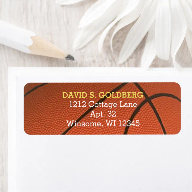 Basketball Golden Personalized Label | Zazzle