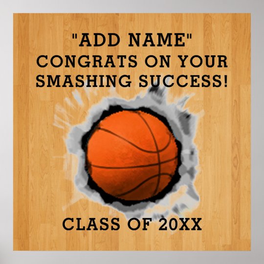 Basketball Graduation Congrats Poster | Zazzle.com