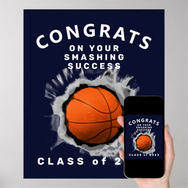 Basketball Graduation Congrats Poster | Zazzle