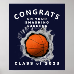 Basketball Graduation Congrats Poster | Zazzle