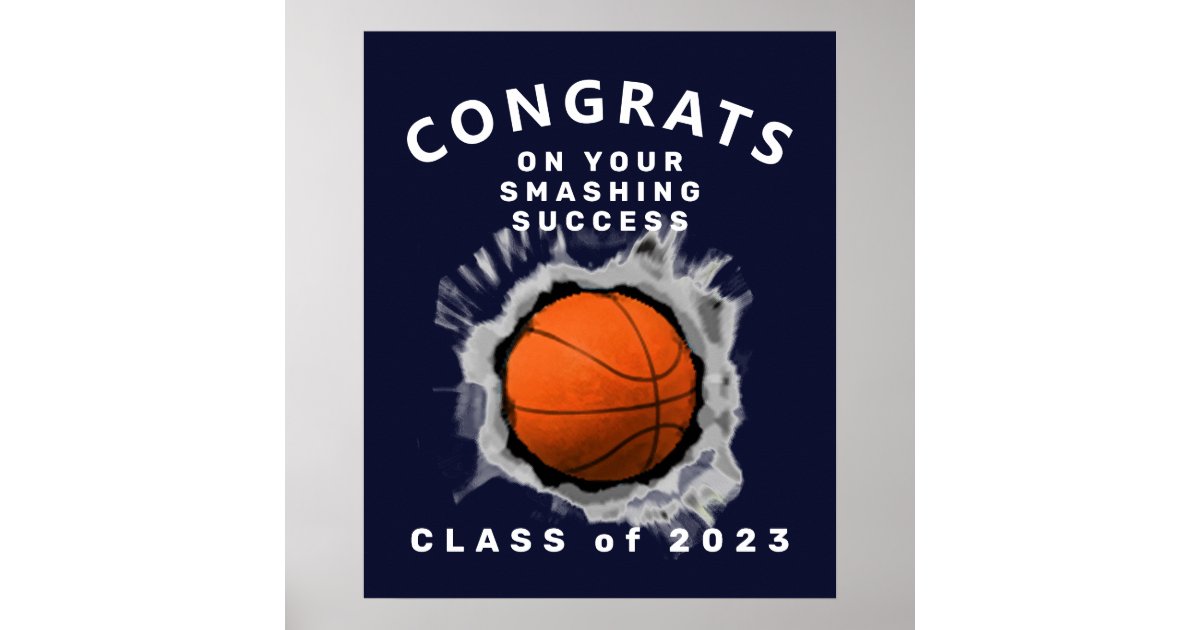 Basketball Graduation Congrats Poster | Zazzle