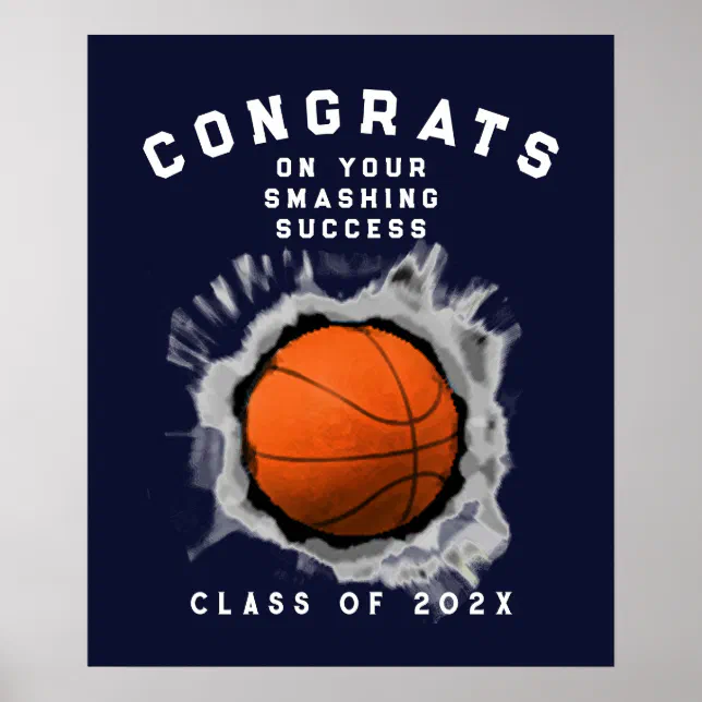 Basketball Graduation Congrats Poster | Zazzle