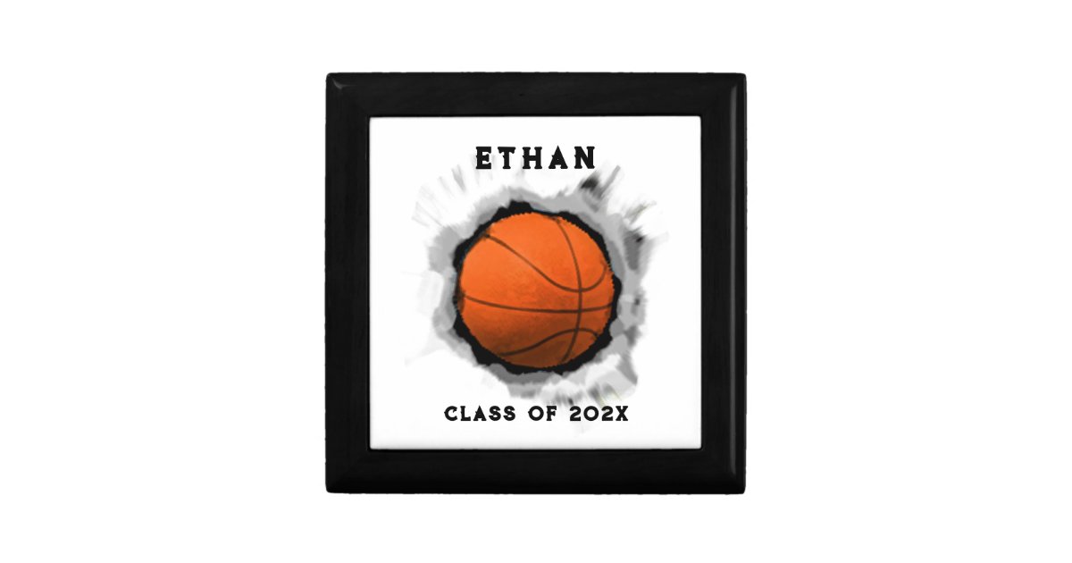 Basketball Graduation Gift Ideas Keepsake Box | Zazzle