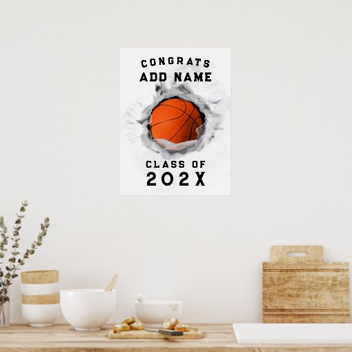 Basketball Graduation Personalized Poster | Zazzle