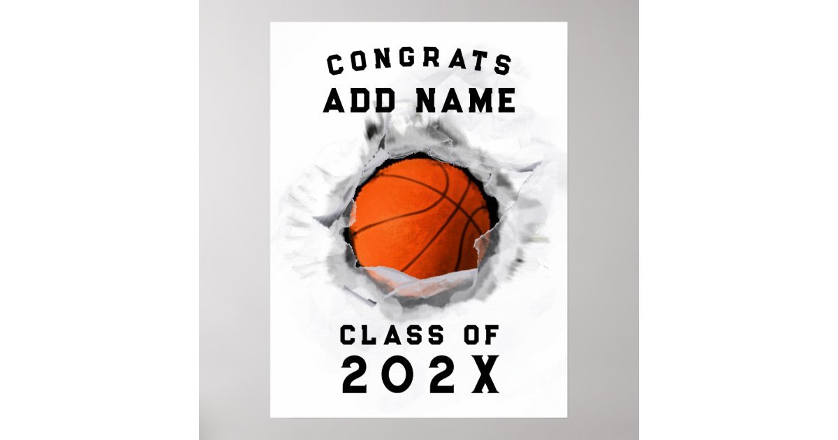 Basketball Graduation Personalized Poster | Zazzle