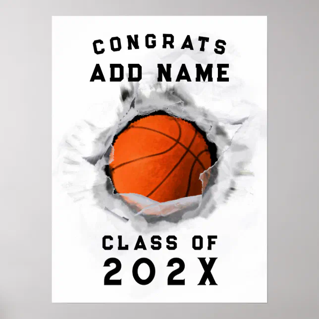 Basketball Graduation Personalized Poster | Zazzle