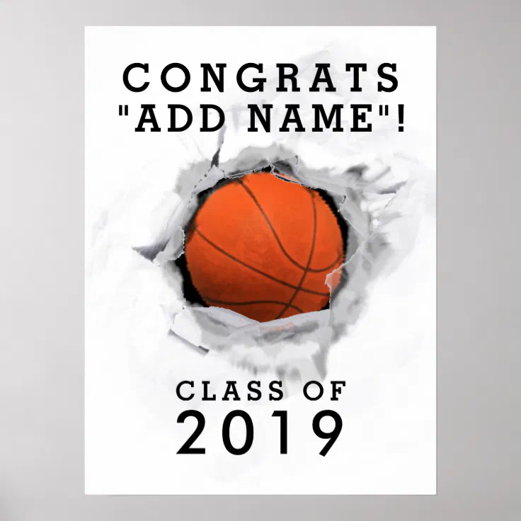 basketball graduation poster | Zazzle