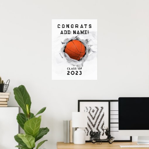 basketball graduation poster | Zazzle
