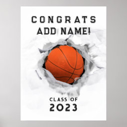 basketball graduation poster | Zazzle
