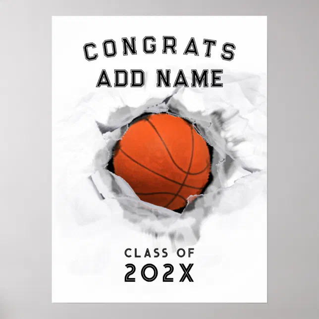 Basketball Graduation Poster | Zazzle
