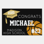 Basketball Graduation Yard Sign (Custom Colors) | Zazzle