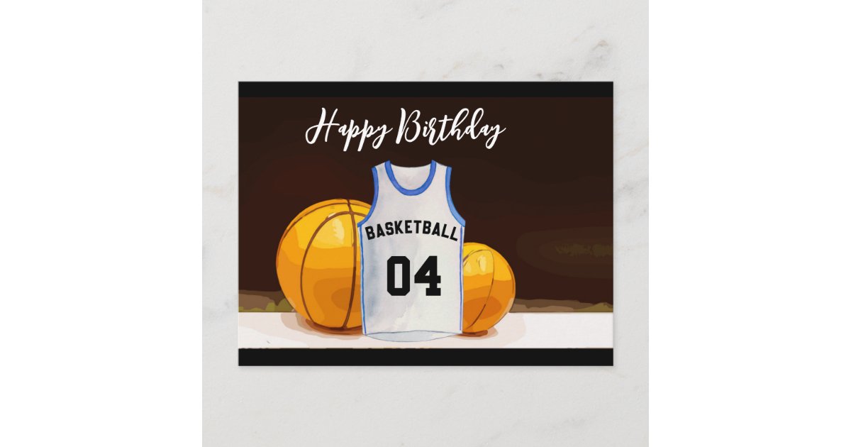 Basketball Happy Birthday Basketball Player Postcard | Zazzle