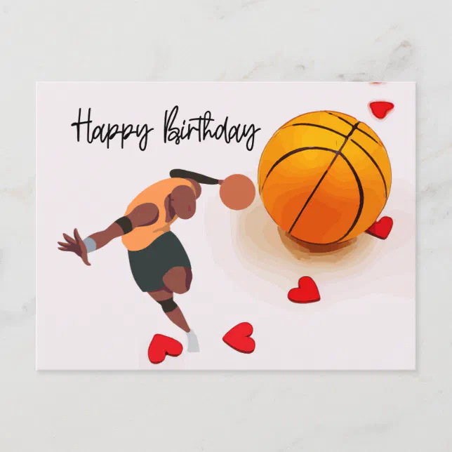 Basketball Happy Birthday to Player with love Postcard | Zazzle