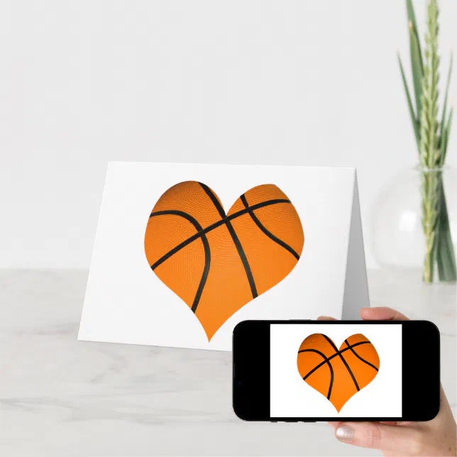 Basketball Heart Shape Card | Zazzle