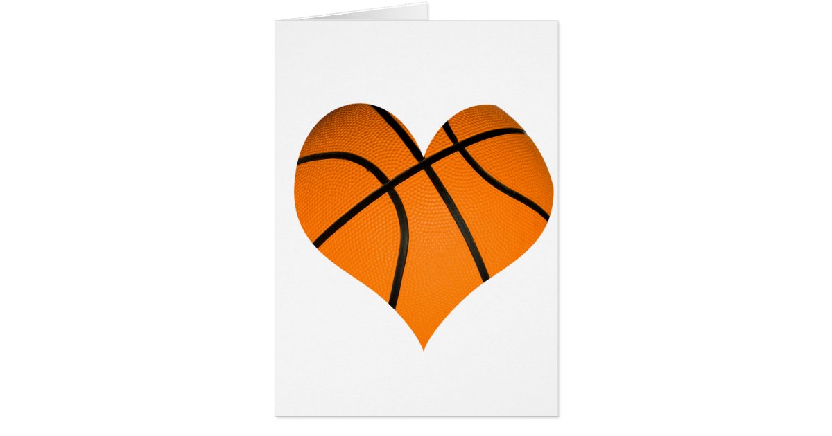 Basketball Heart Shaped Card | Zazzle
