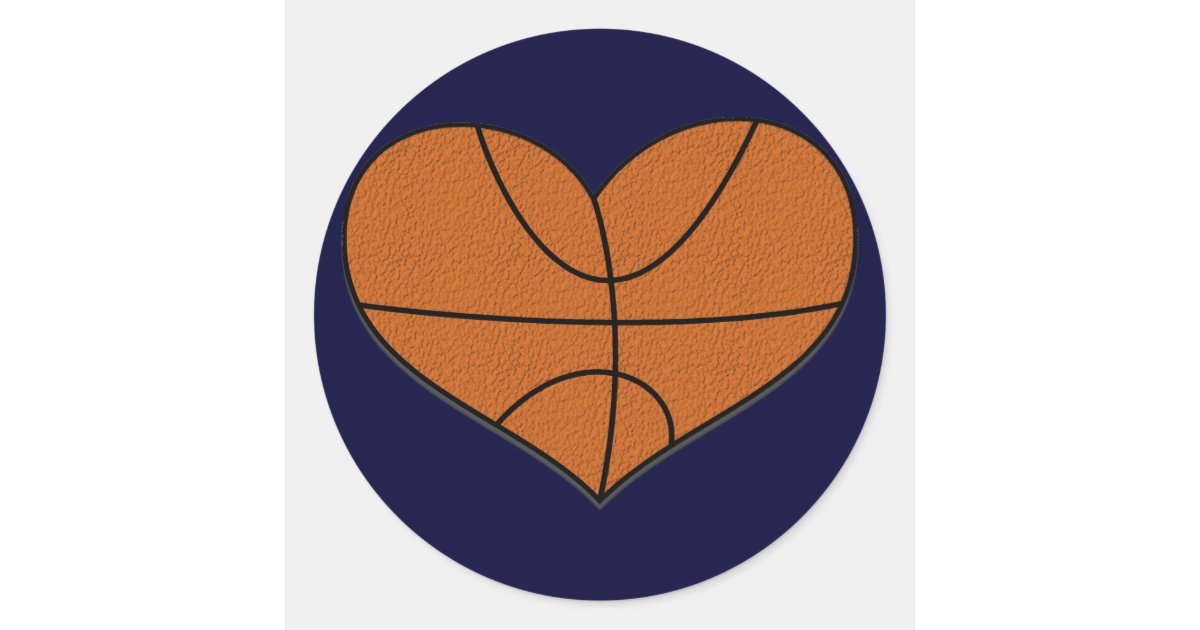 Basketball Heart Sticker | Zazzle