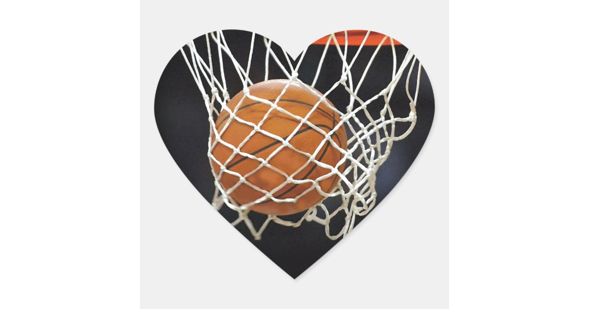 Basketball Heart Sticker | Zazzle