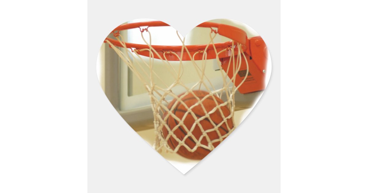 Basketball Heart Sticker | Zazzle