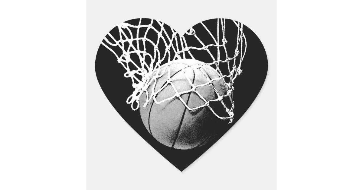 Basketball Heart Sticker | Zazzle