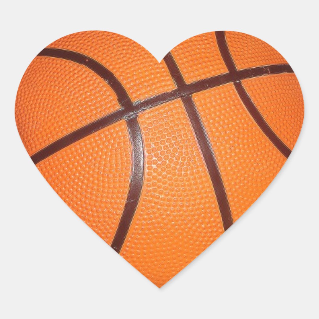 Basketball Heart Sticker | Zazzle