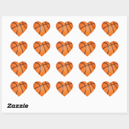Basketball Heart Sticker | Zazzle