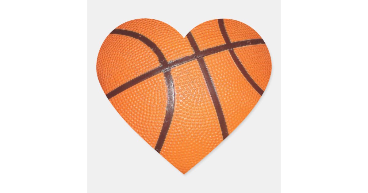 Basketball Heart Sticker | Zazzle