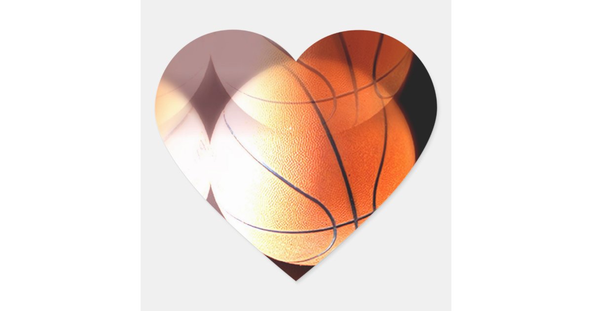 Basketball Heart Sticker | Zazzle
